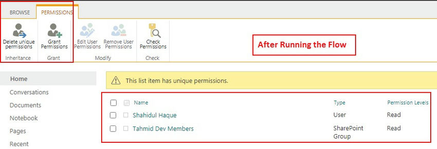 Set SharePoint List Item Permissions Using MS Flow